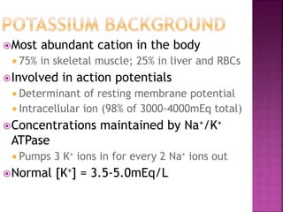 Potassium Disorders In-Service Presentation | PPT