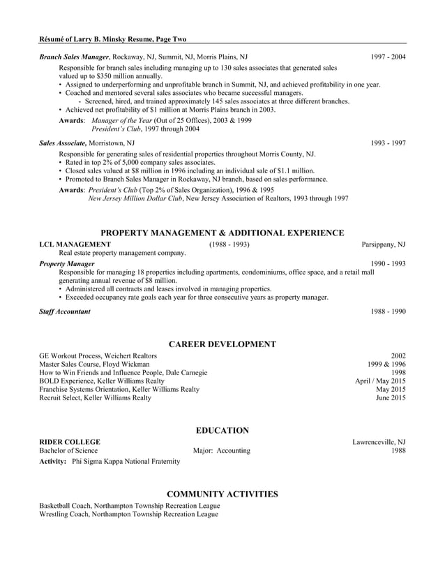 Larry Minsky -Resume 2015 | PDF | Sales | Business
