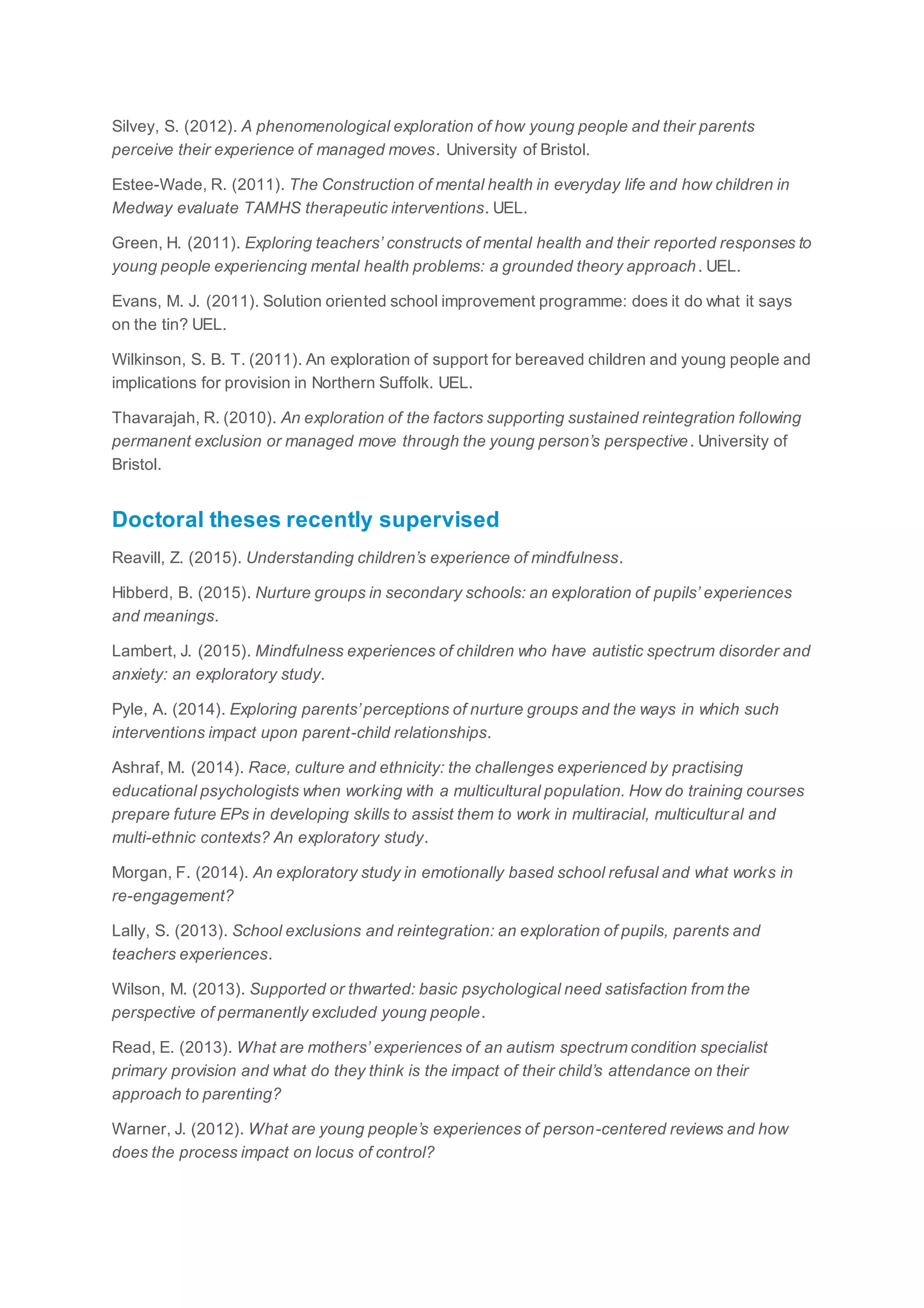 Role as Academic and Professional Tutor at UEL | PDF