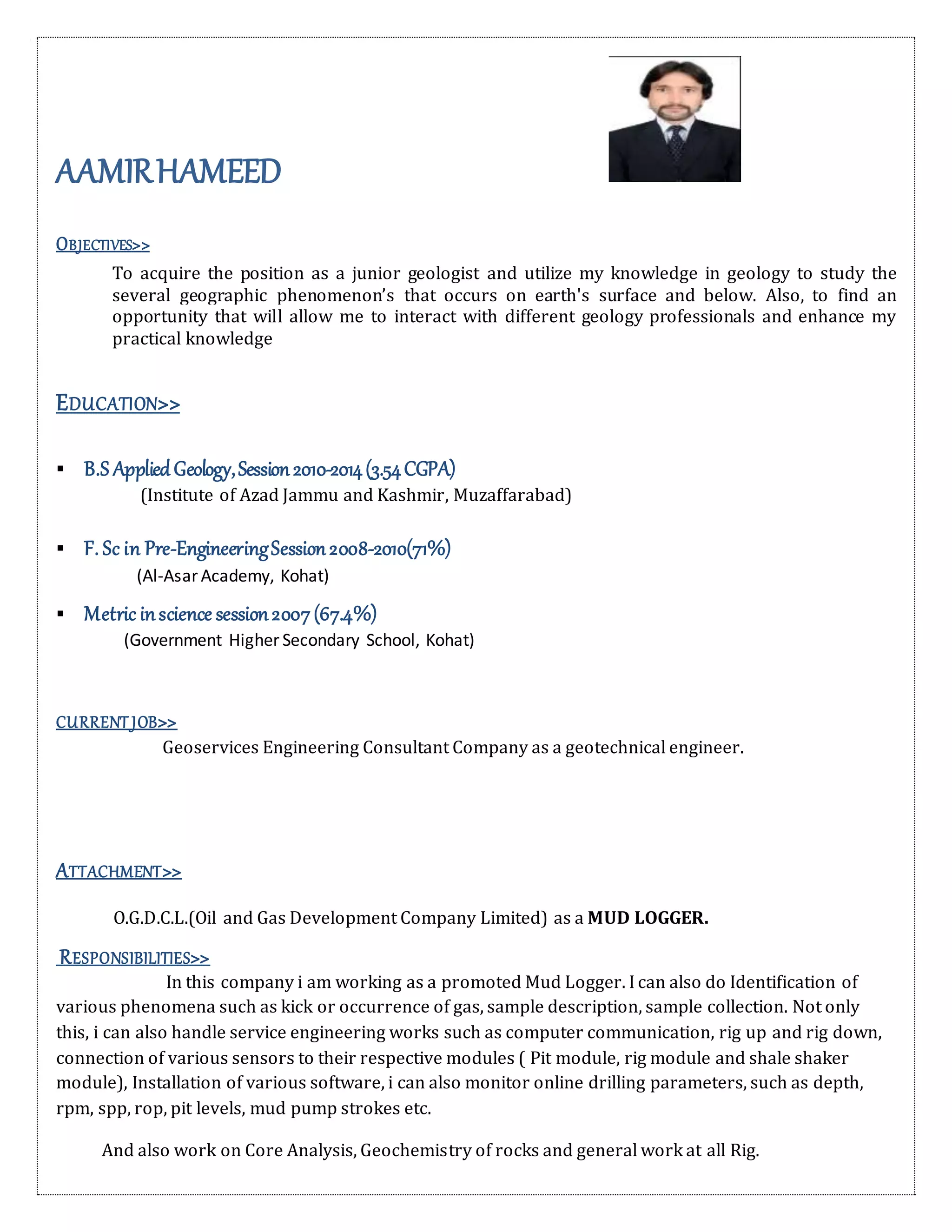 Aamir Hameed C.V | DOCX | Civil Engineering Industry | Industries