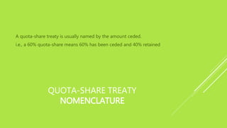 Presentation on Quota Share Treaty | PPTX