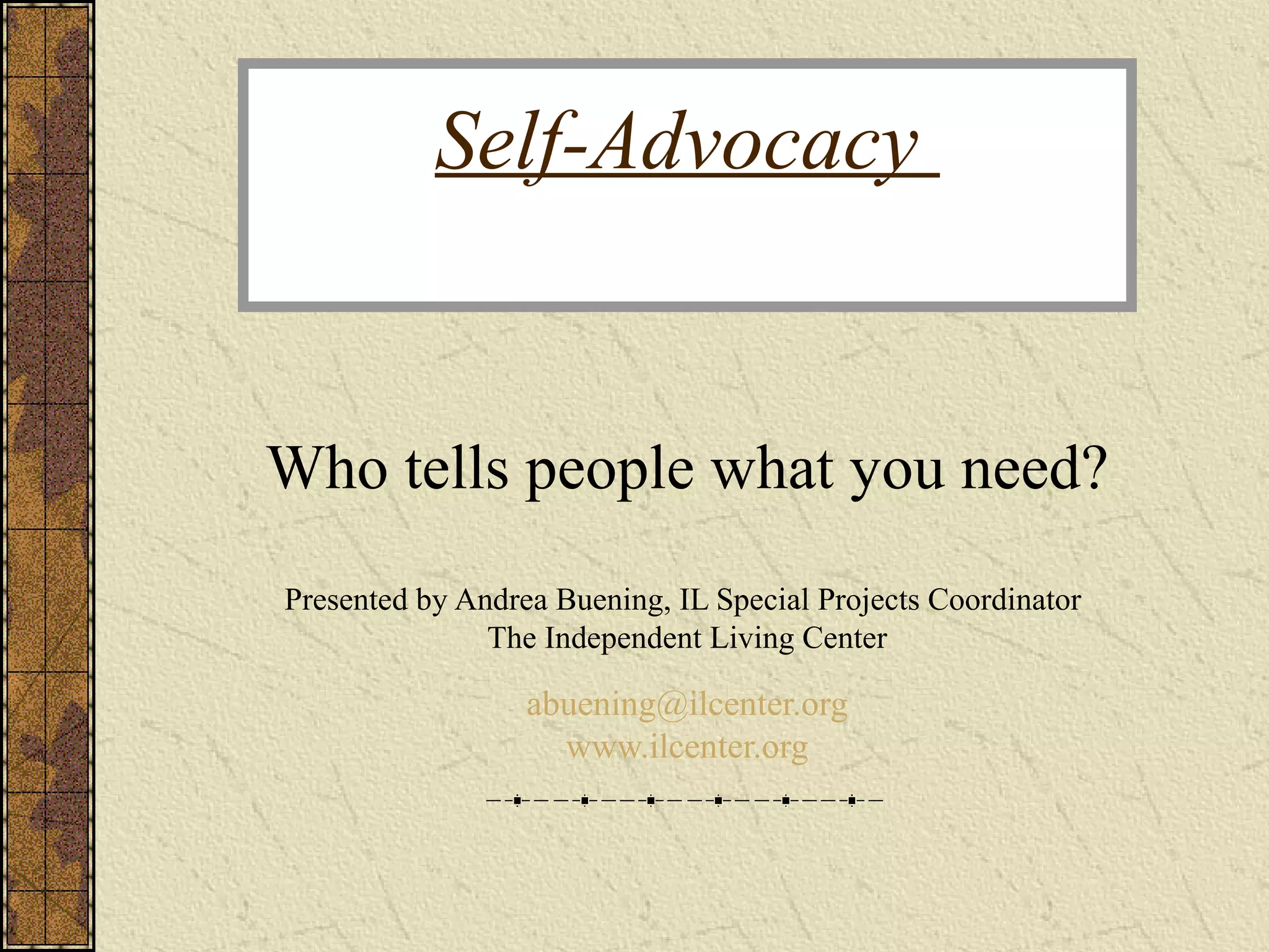 Self-Advocacy | PPT