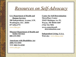 Self-Advocacy | PPT