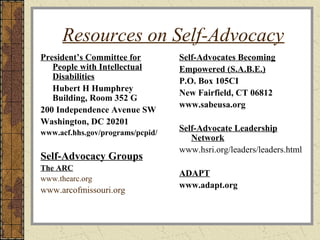 Self-Advocacy | PPT