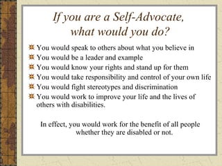 Self-Advocacy | PPT