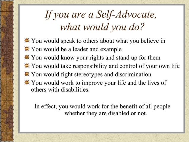 Self-Advocacy | PPT