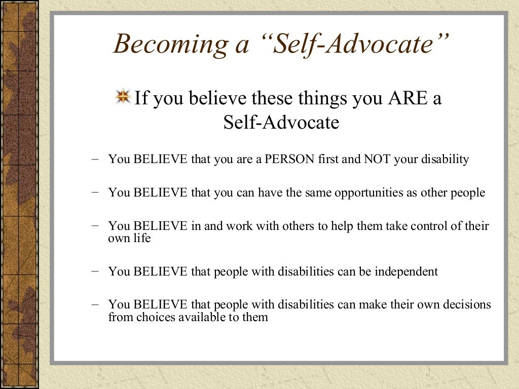 Self-Advocacy