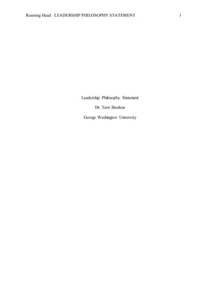 Personal leadership statement | DOCX