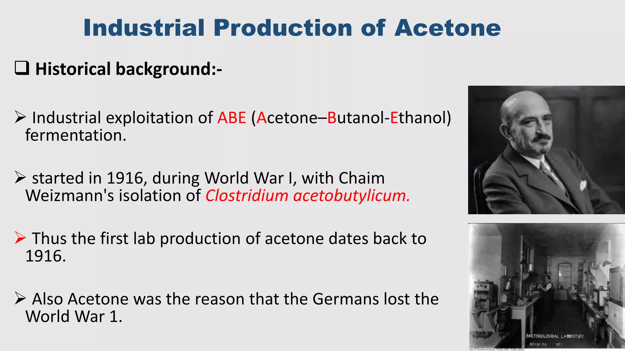Industrial production of chemical solvents “Acetone” | PPTX