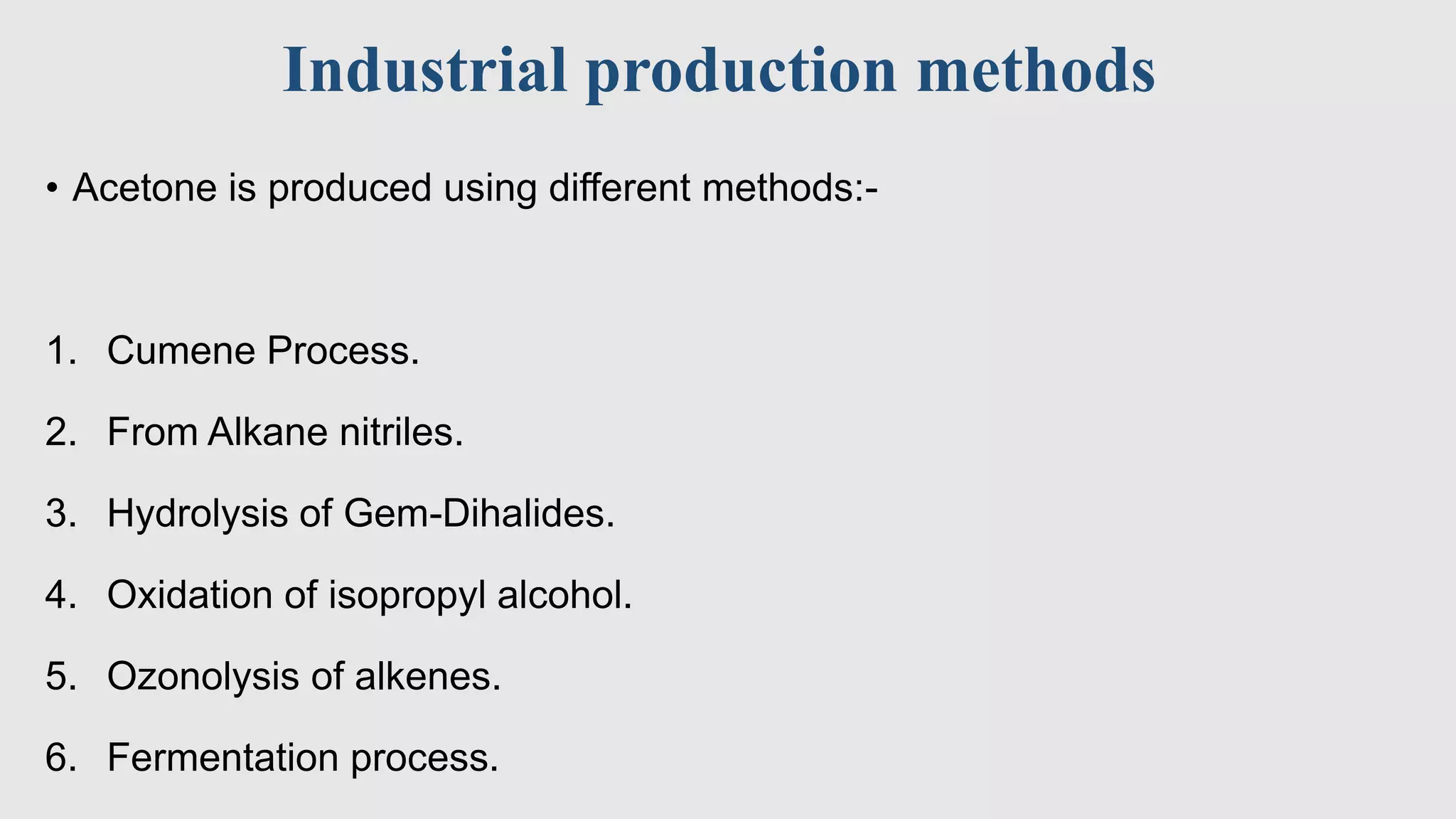 Industrial production of chemical solvents “Acetone” | PPTX