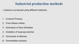 Industrial production of chemical solvents “Acetone” | PPTX