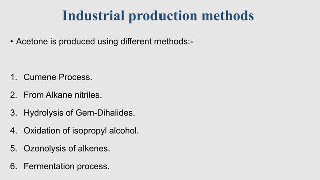 Industrial production of chemical solvents “Acetone” | PPT