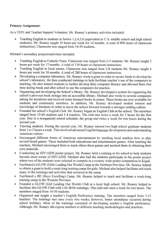 Michael Reaney DOS | PDF