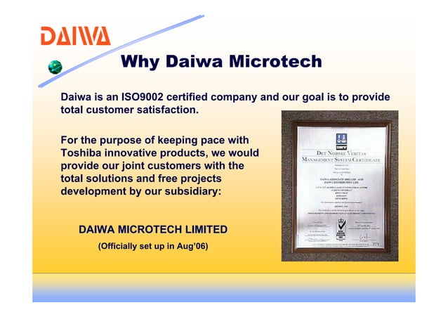 Daiwa Microtech_Toshiba | PPT