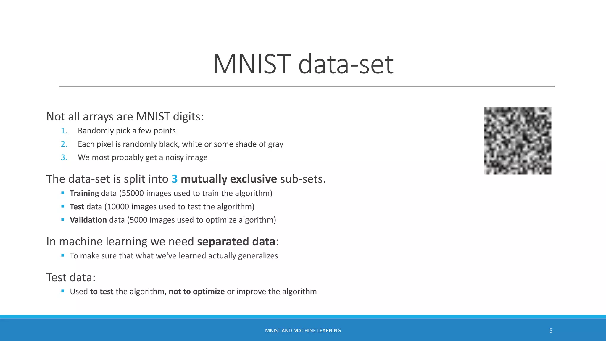 MNIST and machine learning - presentation | PDF
