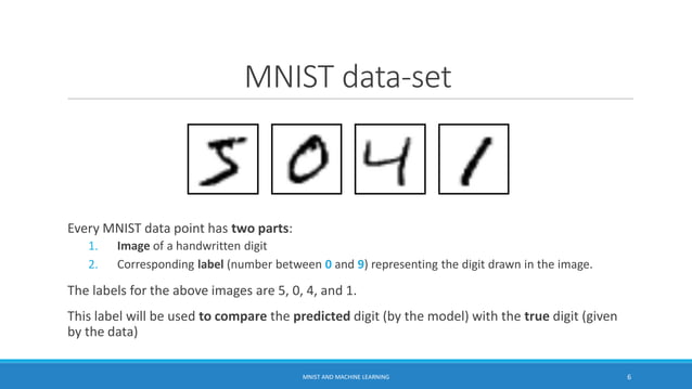 MNIST and machine learning - presentation | PDF