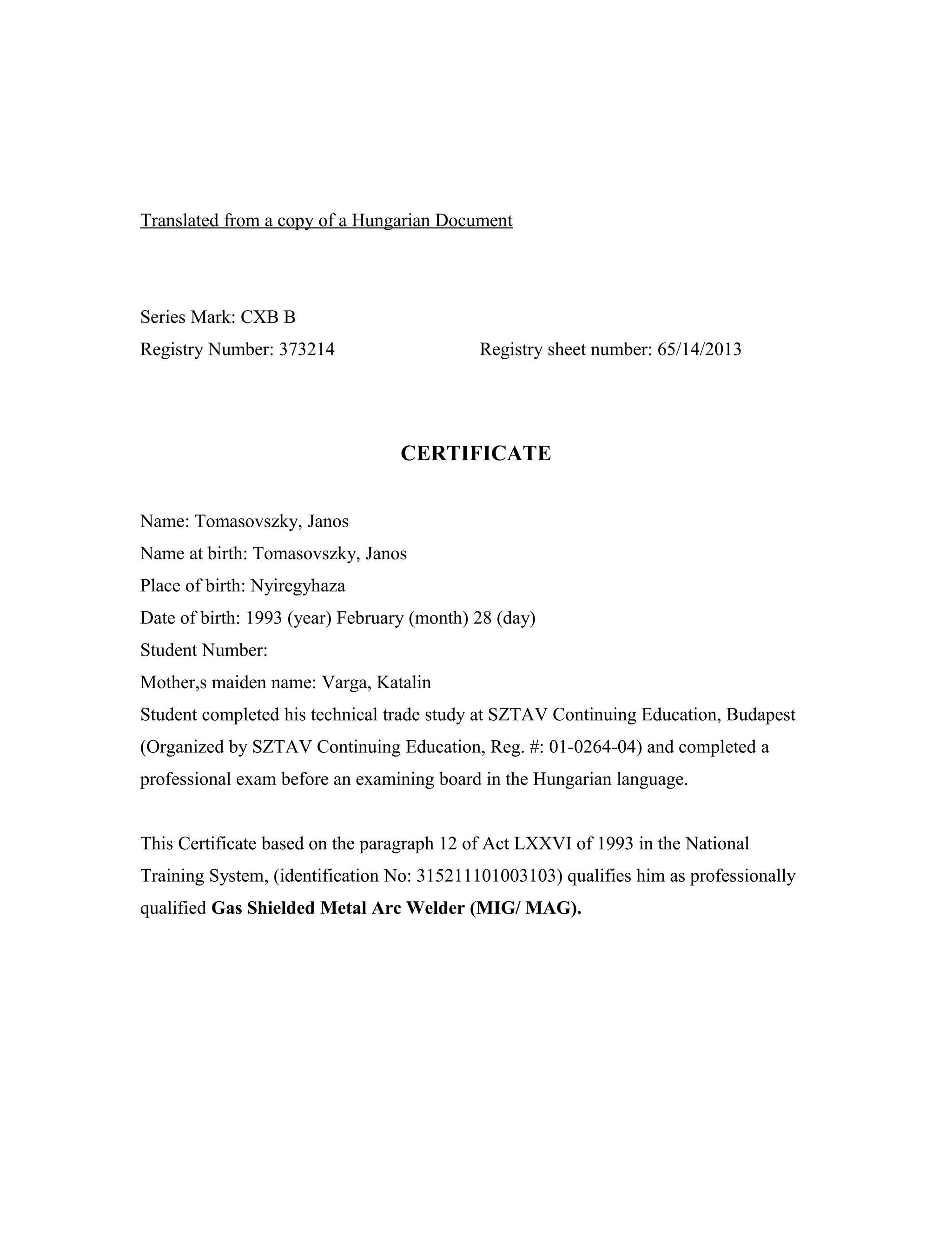 Welding Certificate 1-Janos_English-1 | DOC