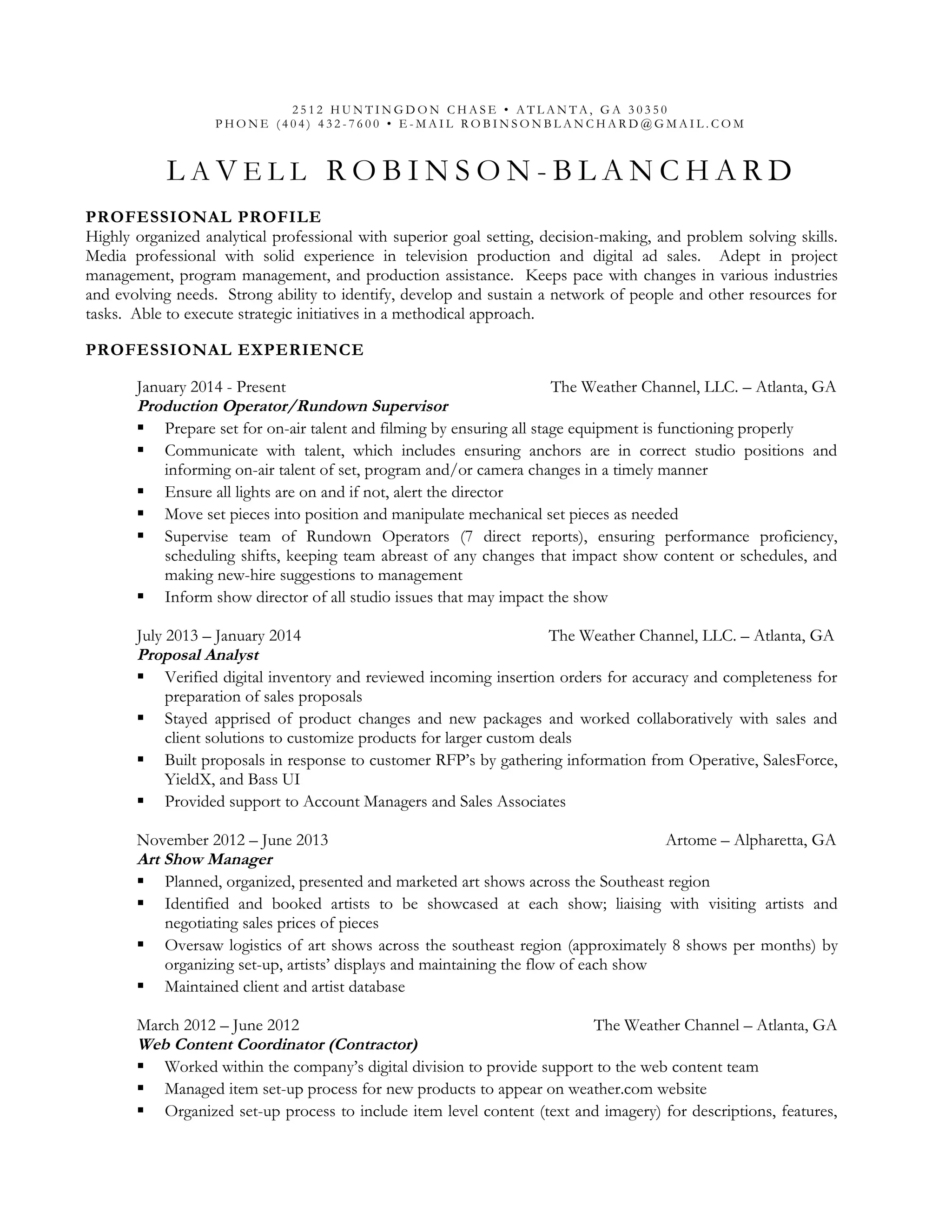 LaVell Robinson-Blanchard Resume v1. | DOC