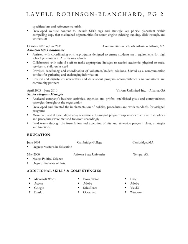 LaVell Robinson-Blanchard Resume v1. | DOC