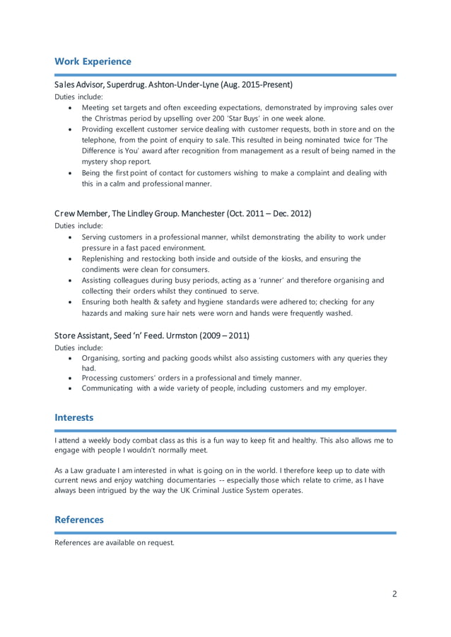 Chloe McKenna CV | DOCX