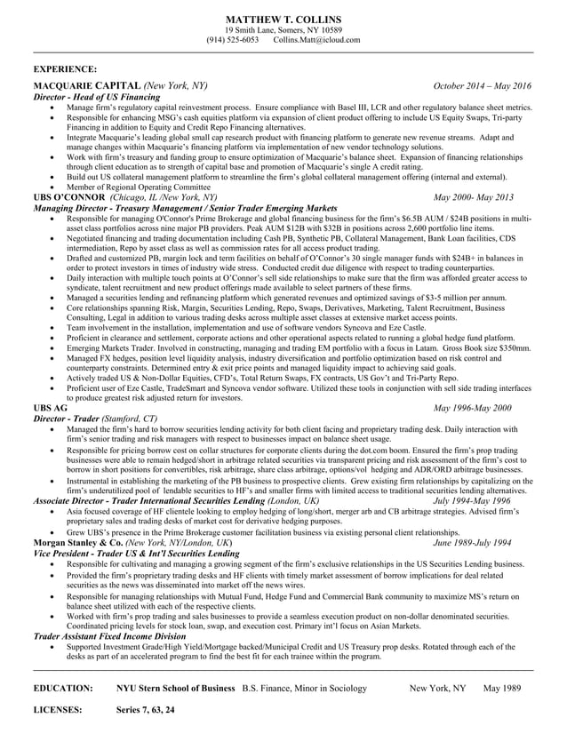 matt collins resume 2016 | PDF