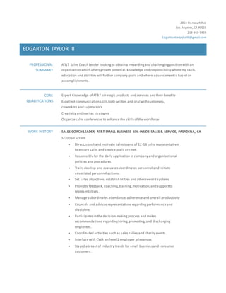 tre resume2 | DOCX | Sales | Business