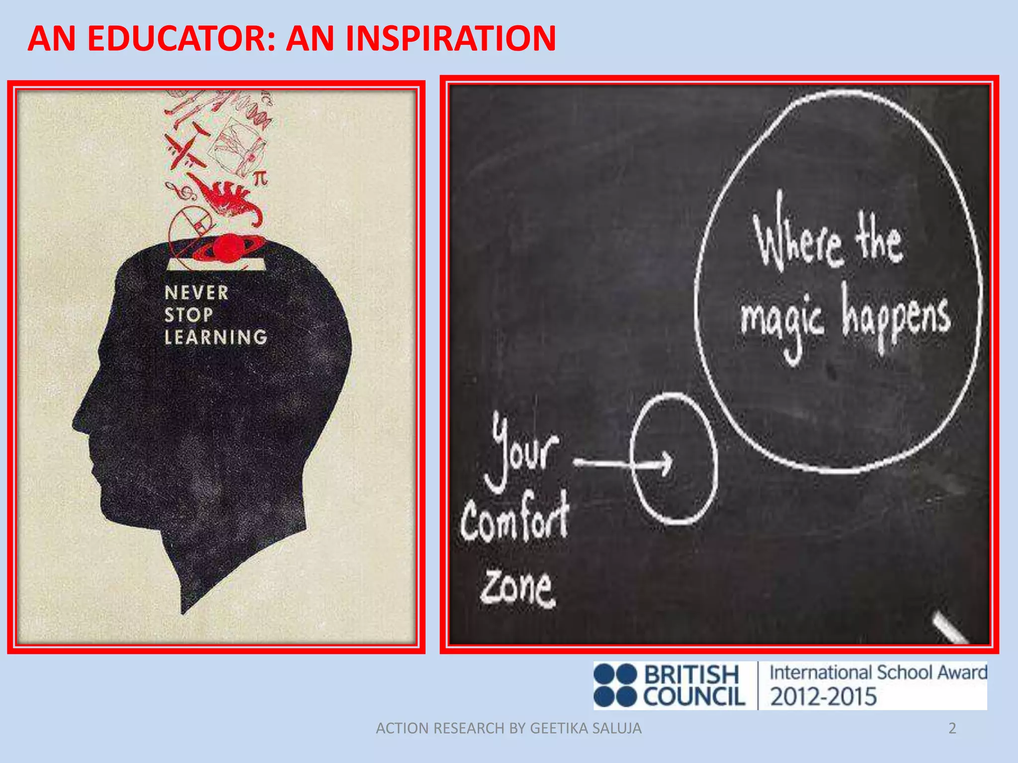 action research by an educator GEETIKA SALUJA - Copy | PPTX