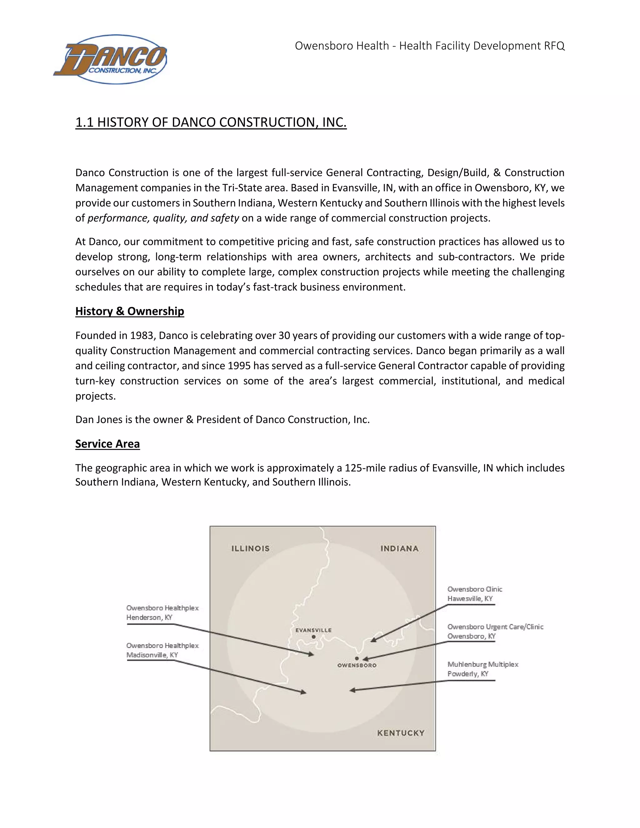Owensboro Health Facility Development RFQ - Danco Construction | PDF