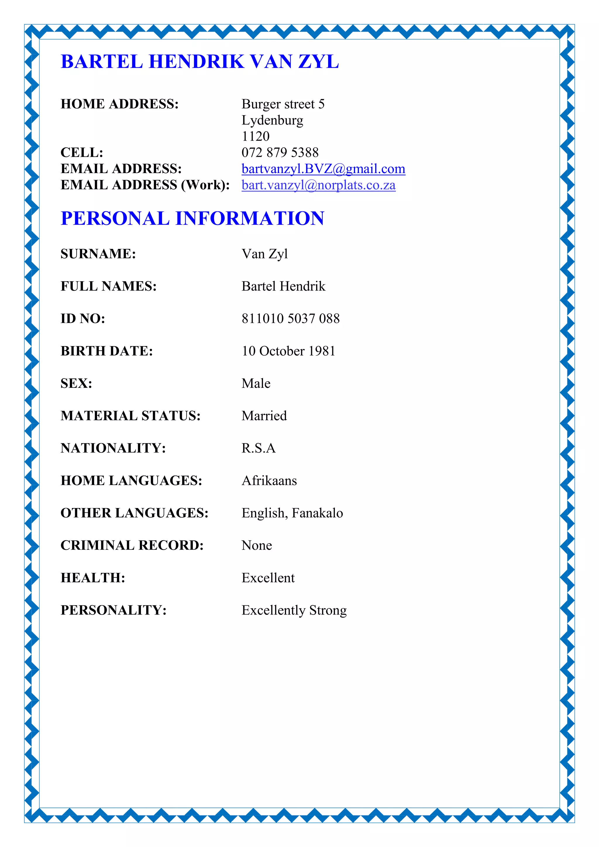 BART CV ( 1) | PDF