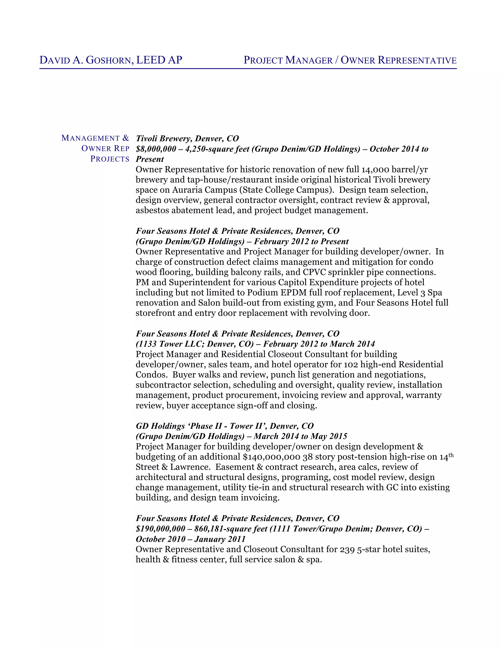 Dave Goshorn - Resume | PDF