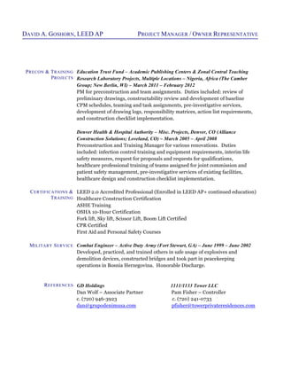 Dave Goshorn - Resume | PDF
