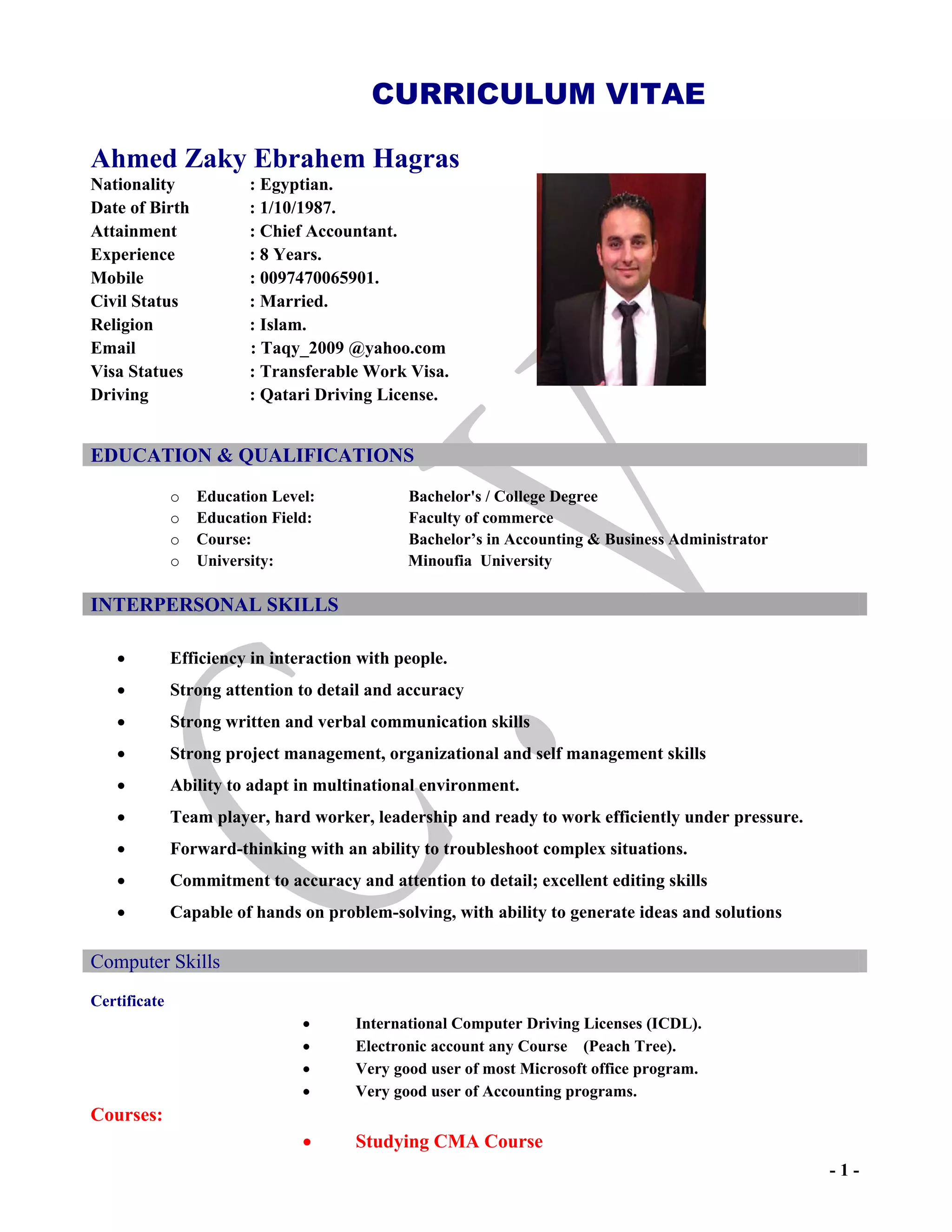 Chief Acc Ahmed Zaky | PDF