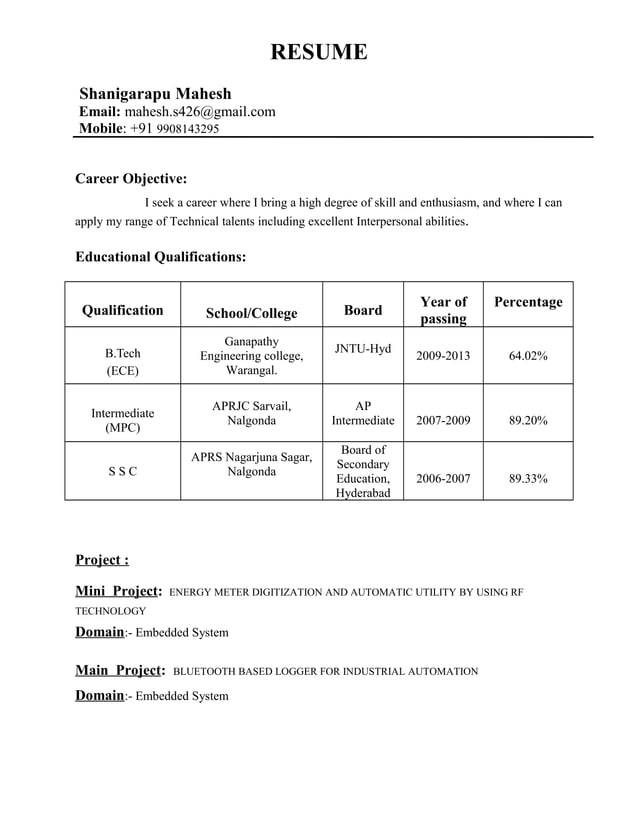 mahesh(resume)(1) | PDF