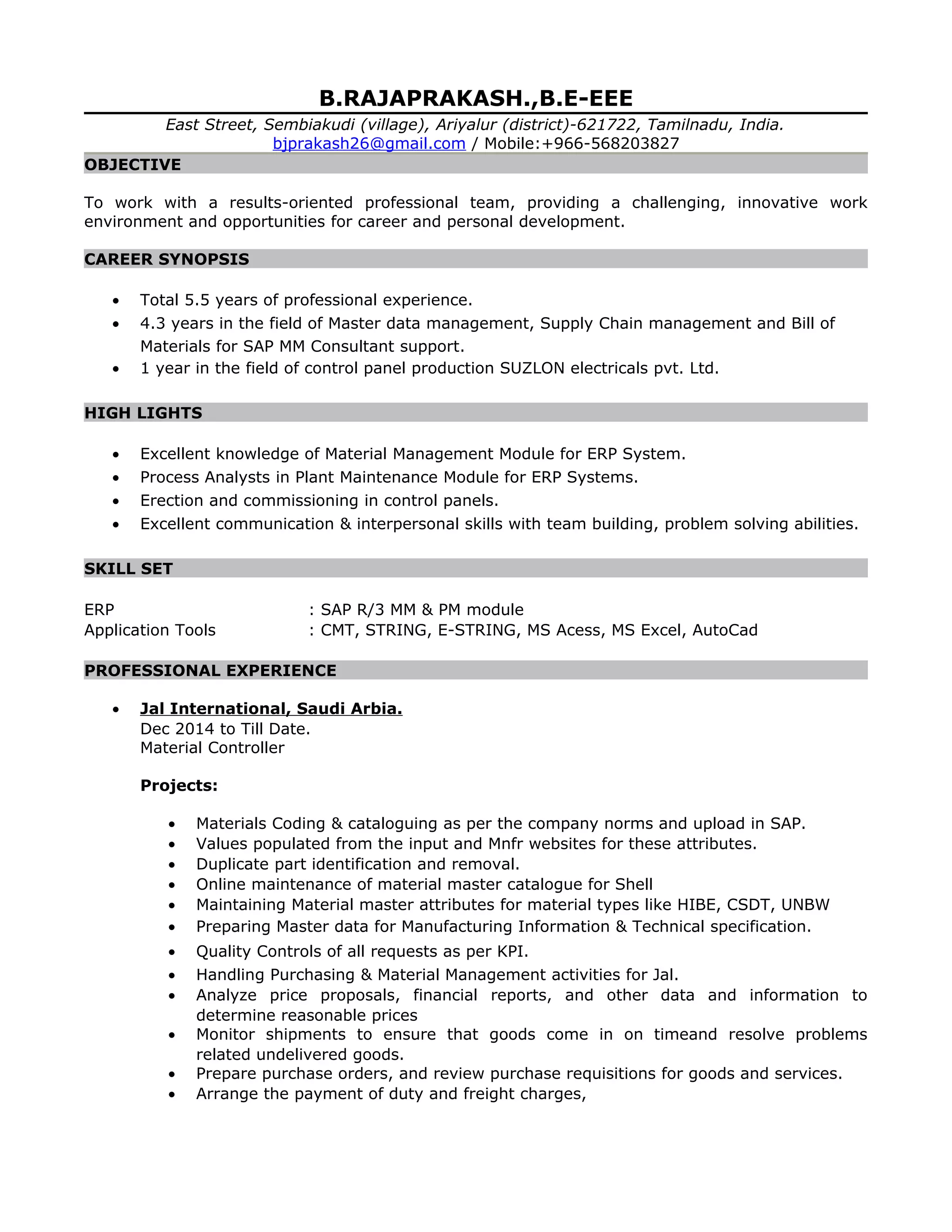 RAJA_PRAKASH_RESUME | PDF