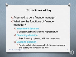 ACCA F9 - exam preparation for Dec 2014 | PPT