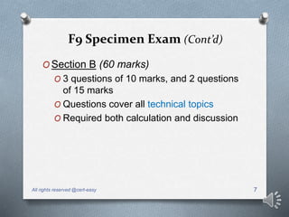 ACCA F9 - exam preparation for Dec 2014 | PPT