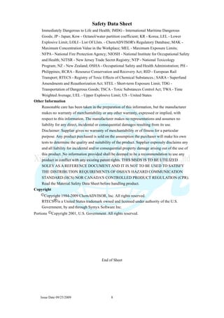 MSDS Fesi75 | PDF