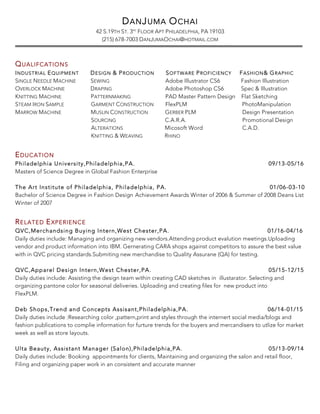 Design Resume 2016 | PDF | Needlework | Arts and Crafts