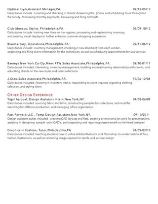 Design Resume 2016 | PDF | Needlework | Arts and Crafts