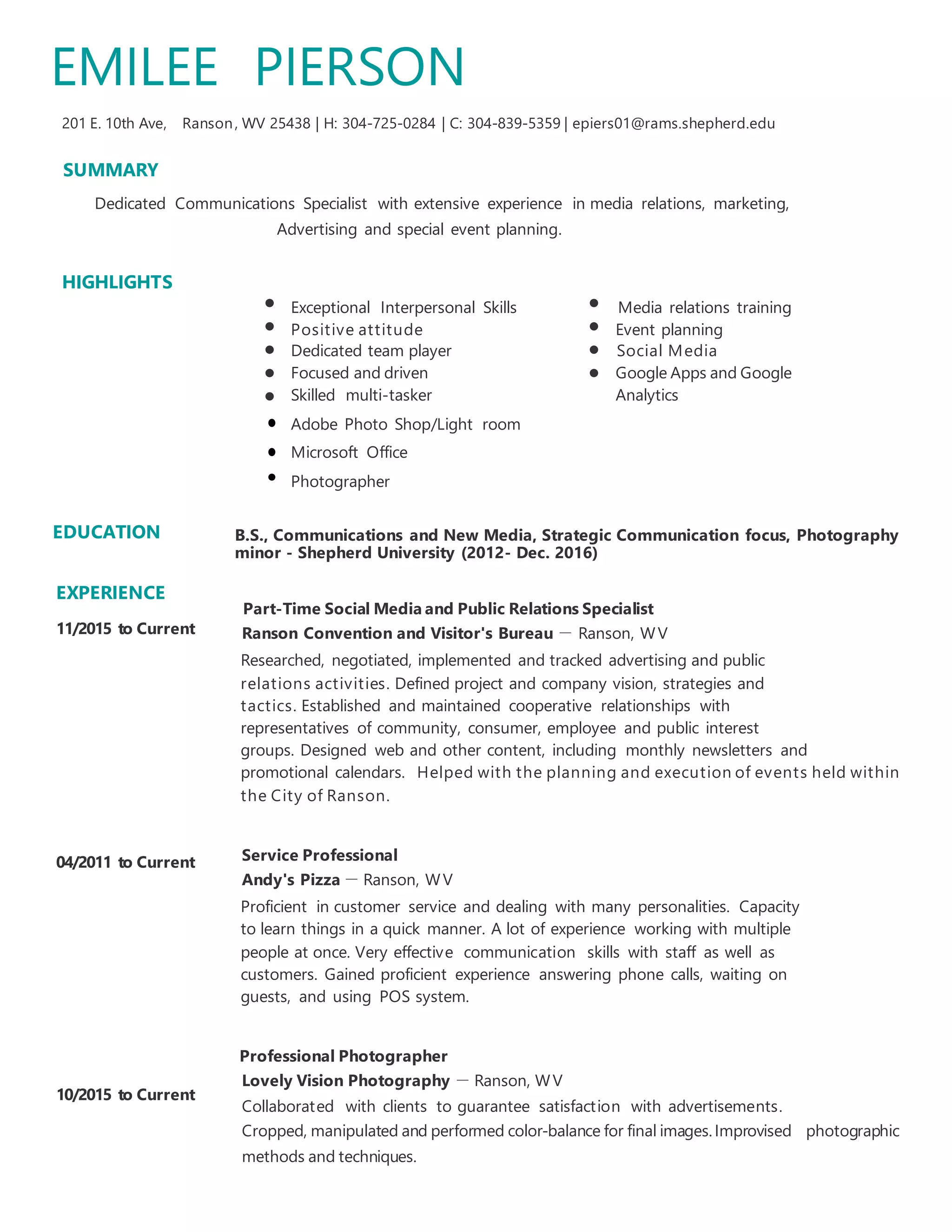 Emilee Pierson Resume 1 | DOCX