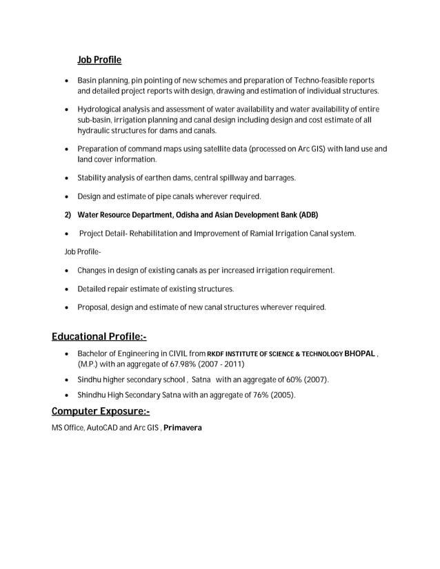 RESUME tomar bharti - Copy | PDF | Civil Engineering Industry | Industries