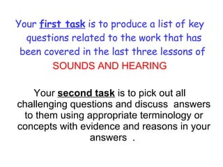 SOUND AND HEARING - PART 1 | PPT | Physics | Science