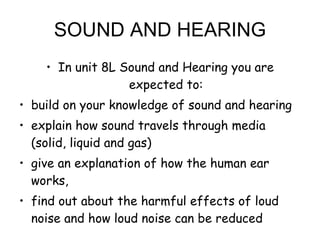 SOUND AND HEARING - PART 1 | PPT | Physics | Science