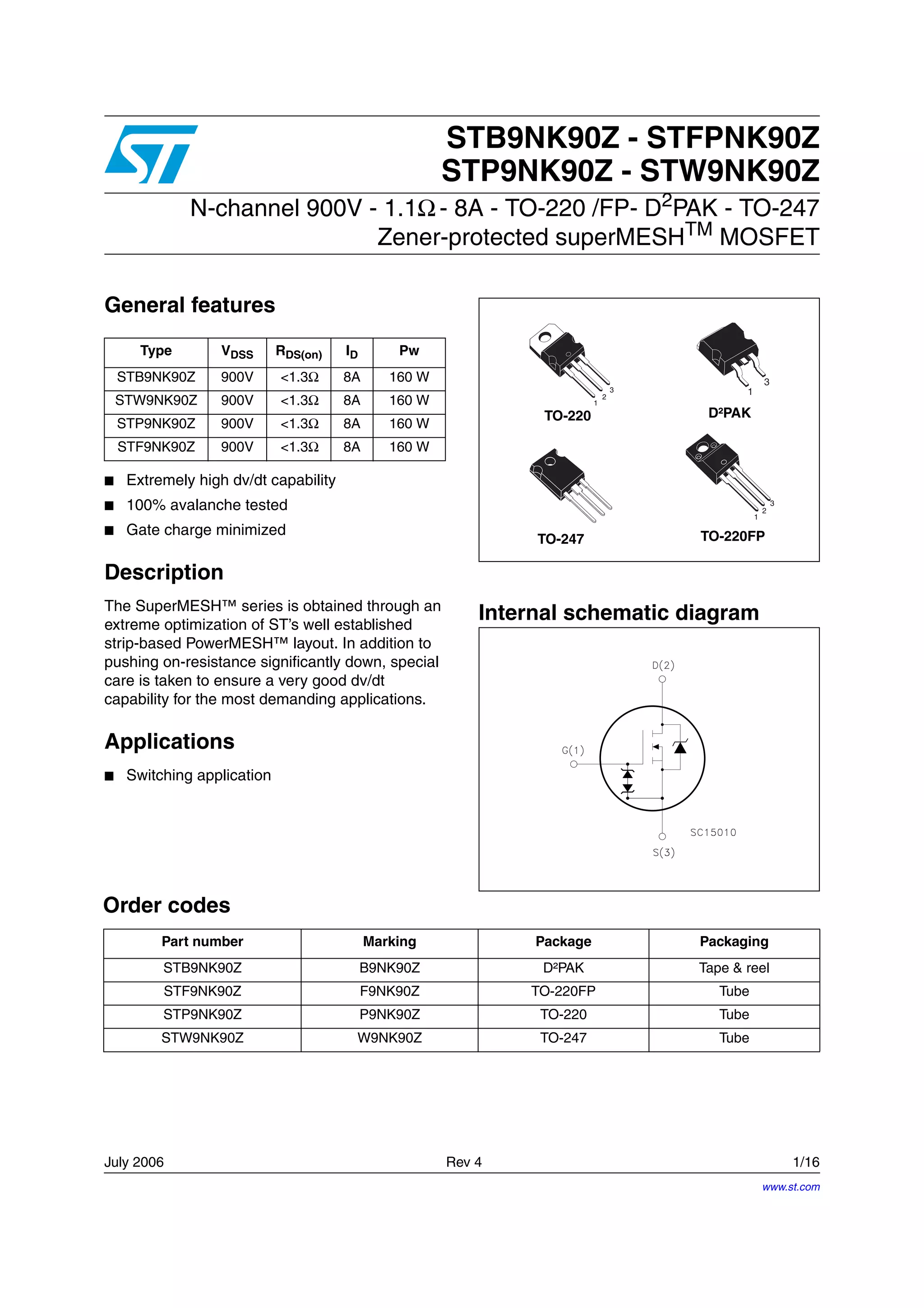 Original N-Channel Mosfet STF9NK90Z F9NK90Z 8A 900V TO-220F New STMicroelectronics | PDF ...