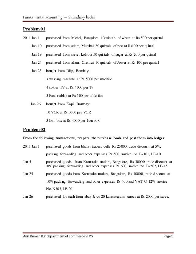 Subsidiary Books Solved Examples | tuppen cebarn tetburyu Subsidiary Books Solved Examples | tuppen cebarn tetburyu
