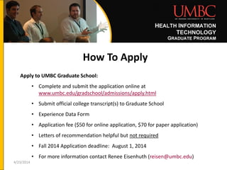 UMBC Professional Master's in Health IT Program Overview | PPT