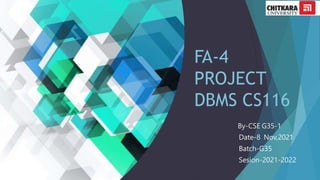 Fa 4 cse g35-1 dbms | PPT