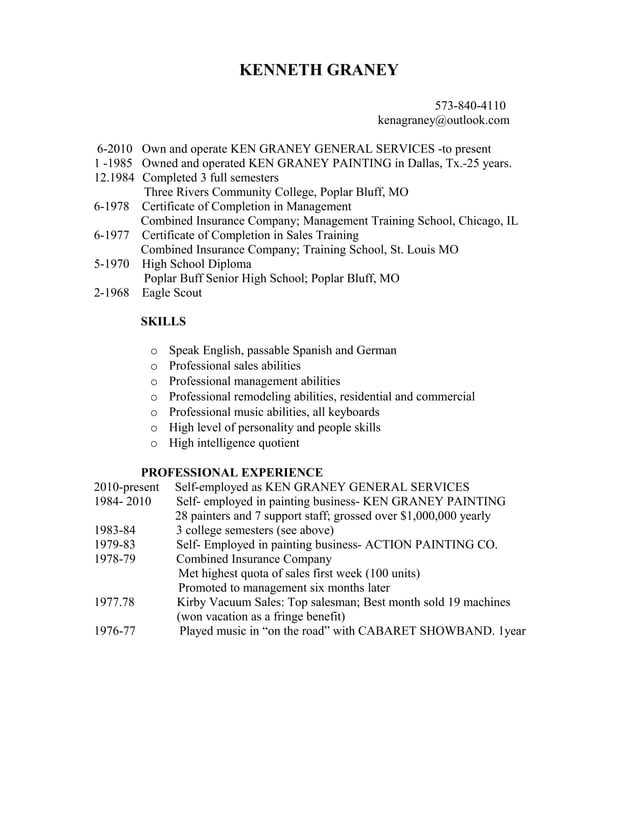 RESUME-Ken Graney | DOC