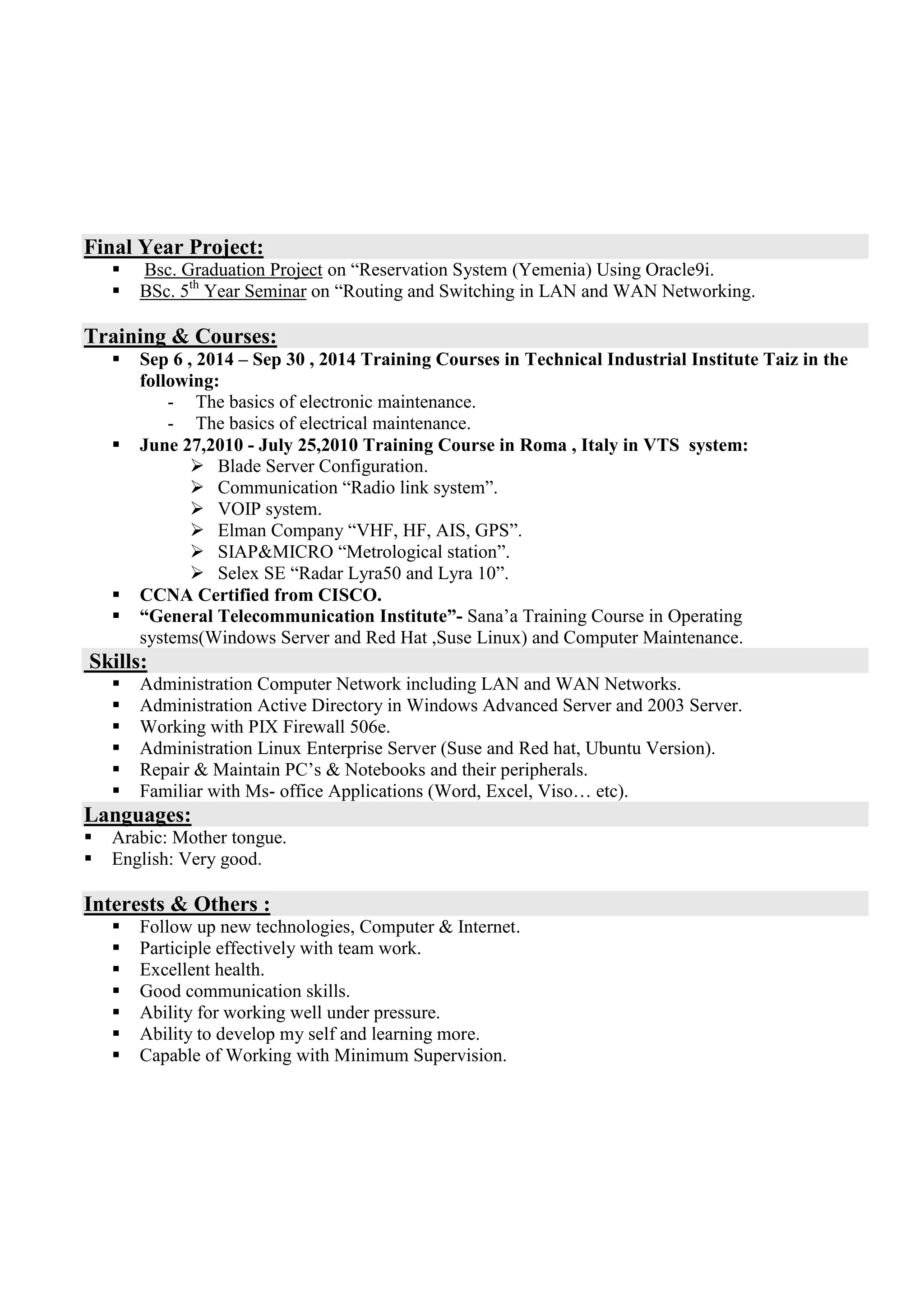 My Cv | PDF | Operating Systems | Computer Software and Applications