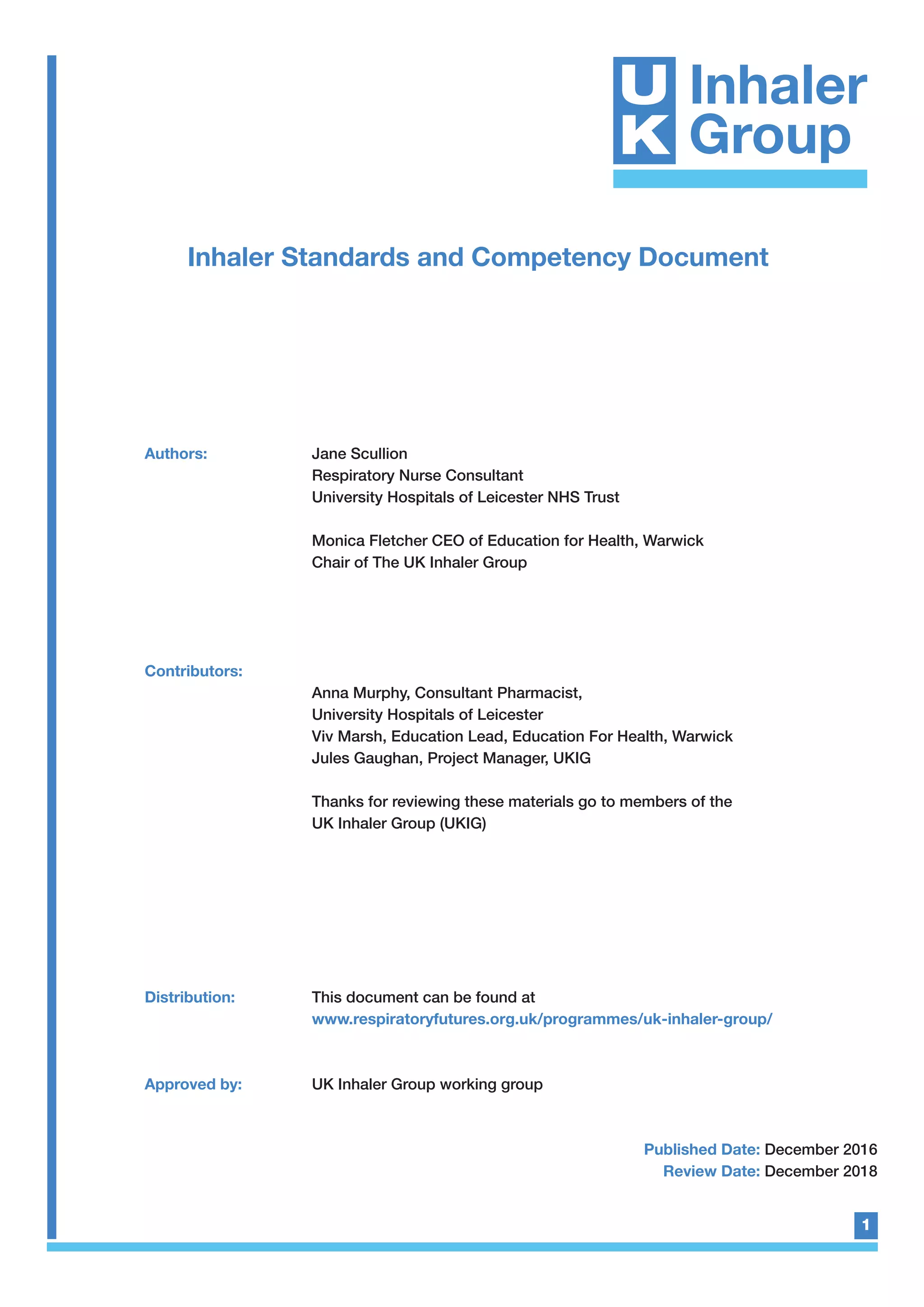 Inhaler Standards MASTER 6TH12 | PDF